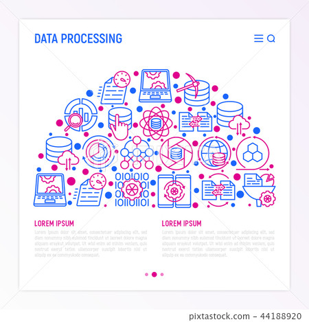 Data processing concept in half circle-插圖素材 [44188920] - PIXTA圖庫