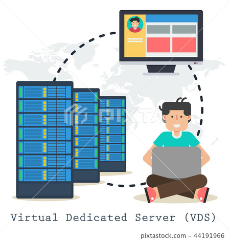 Vector concept Virtual Dedicated Server on white - Stock Illustration ...