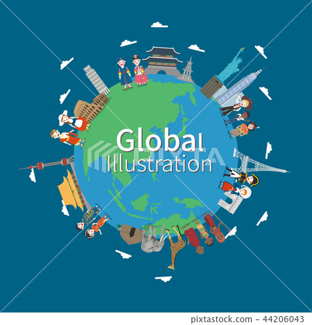 Global village concept vector illustration-插圖素材 [44206043] - PIXTA圖庫