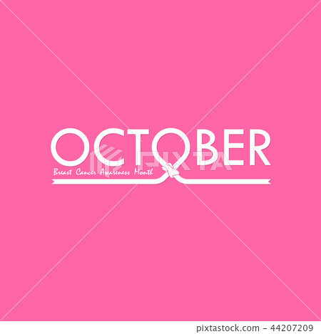October typographical & Hand Pink ribbon icon - Stock Illustration ...