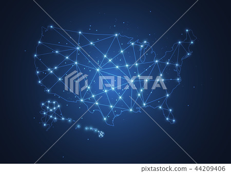 Abstract map of the United States created - Stock Illustration ...