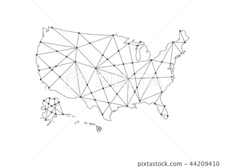 Abstract map of the United States created - Stock Illustration ...