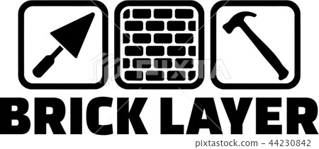 Bricklayer with job icons - Stock Illustration [44230842] - PIXTA