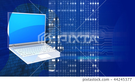 3d abstact of laptop pc head silhouette - Stock Illustration [44245377 ...