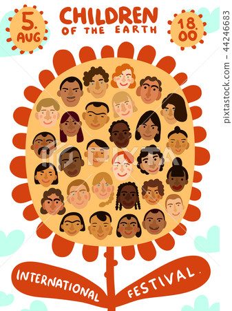 International Human Faces Poster - Stock Illustration [44246683] - PIXTA