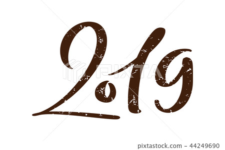 Greeting card design template calligraphy 2019 - Stock Illustration ...