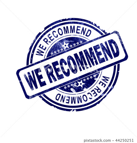 We recommend word with blue round stamp - Stock Illustration [44250251 ...