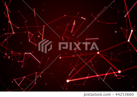 Red digital data and network connection... - Stock Illustration ...
