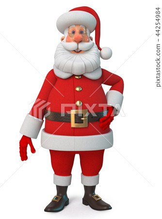 3d illustration Cheerful model of Santa Claus - Stock Illustration ...