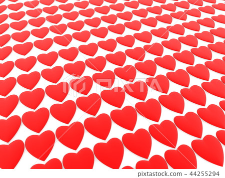 Rows of red hearts on white background - Stock Illustration [44255294 ...