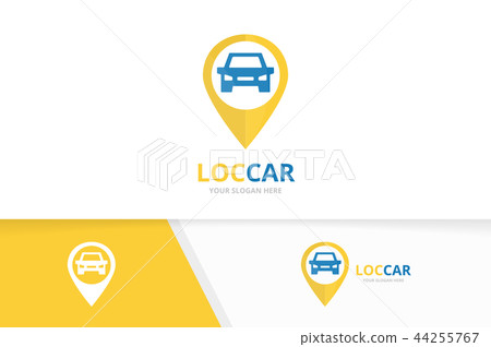 Vector car and map pointer logo combination.... - Stock Illustration ...