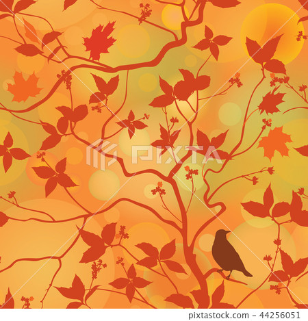 Fall leaves floral tile pattern Autumn background - Stock Illustration ...