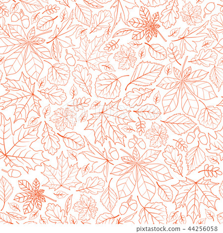 Fall nature tile pattern. Autumn leaves background - Stock Illustration ...