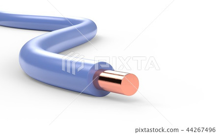 electrical cable wires with blue insulation... - Stock Illustration ...
