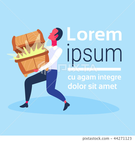 businessman carrying treasure dower chest full... - Stock Illustration ...