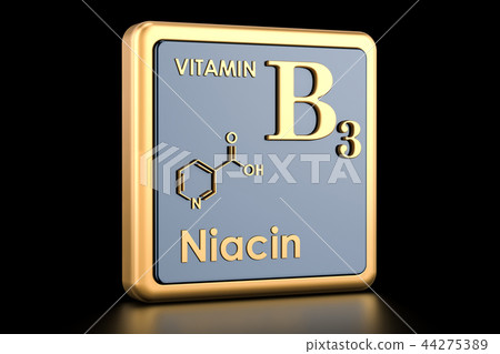 Vitamin B3, niacin. Icon, chemical formula - Stock Illustration ...