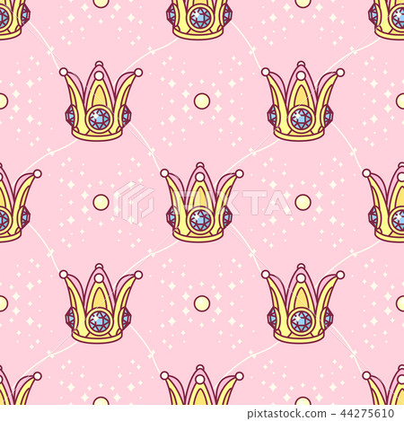 vector girlish seamless pattern - Stock Illustration [44275610] - PIXTA