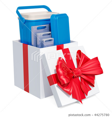 Portable Cool Box inside gift box, gift concept - Stock Illustration ...