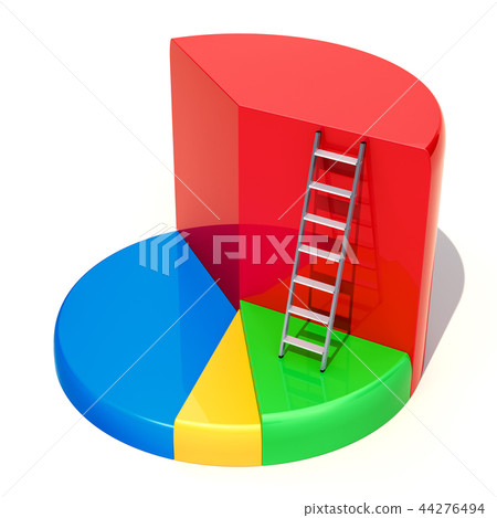 Progress and success concept with pie chart - Stock Illustration ...