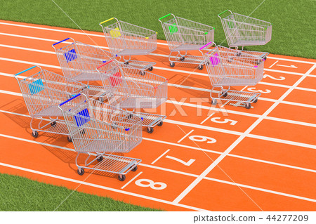 Shopping carts on the running track - Stock Illustration [44277209] - PIXTA
