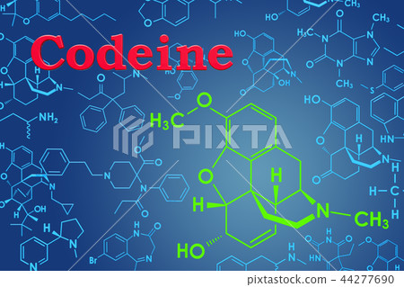Codeine. Chemical formula, molecular structure - Stock Illustration ...