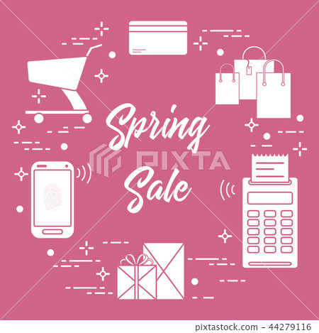 Spring sale Shopping icons. - Stock Illustration [44279116] - PIXTA
