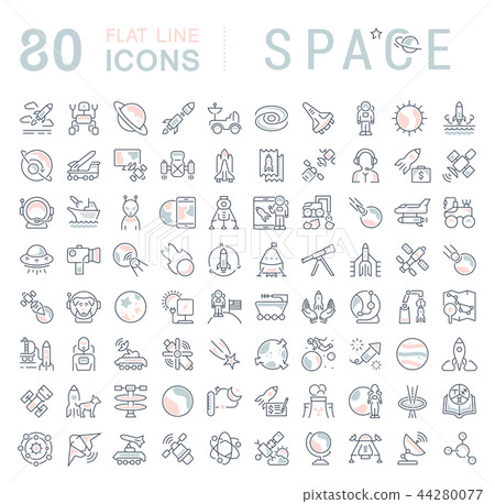 Set Vector Line Icons of Space. - Stock Illustration [44280077] - PIXTA