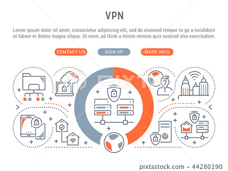 Linear Banner of VPN. - Stock Illustration [44280190] - PIXTA
