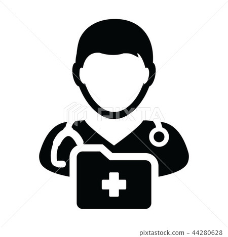 Healthcare icon vector male doctor person profile-插圖素材 [44280628] - PIXTA圖庫