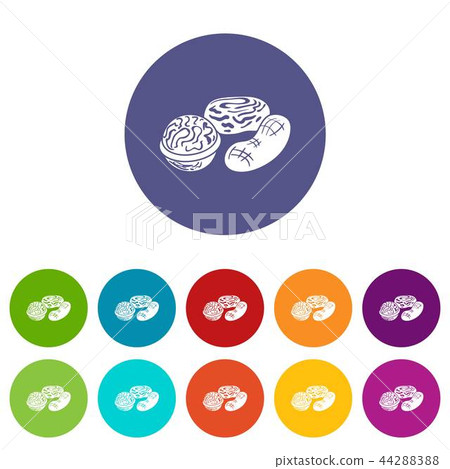 Nuts icons set vector color - Stock Illustration [44288388] - PIXTA
