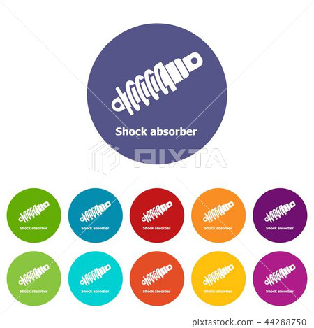 Shock absorber icons set vector color - Stock Illustration [44288750 ...