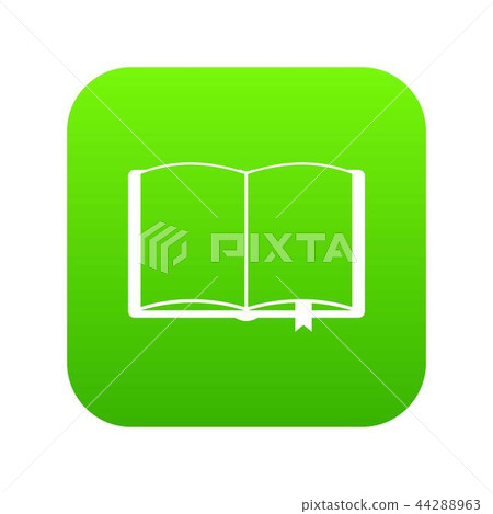 Open book with bookmark icon digital green - Stock Illustration ...