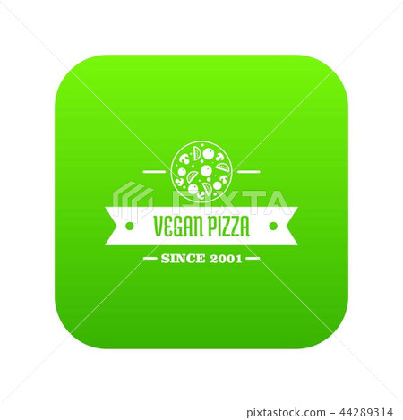 Pizza vegan icon green vector - Stock Illustration [44289314] - PIXTA