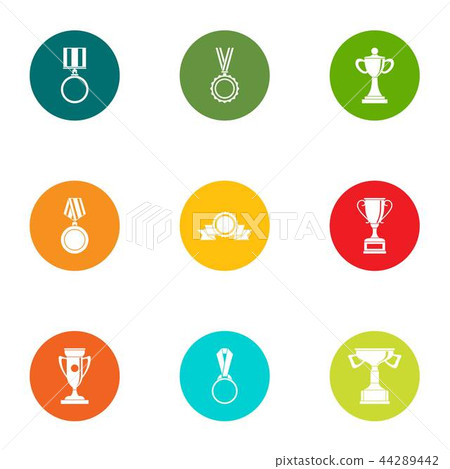 Token icons set, flat style - Stock Illustration [44289442] - PIXTA