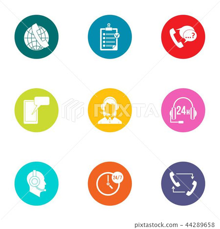Dialer icons set, flat style - Stock Illustration [44289658] - PIXTA