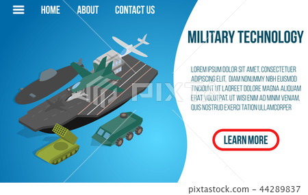 Military technology concept banner, isometric... - Stock Illustration ...