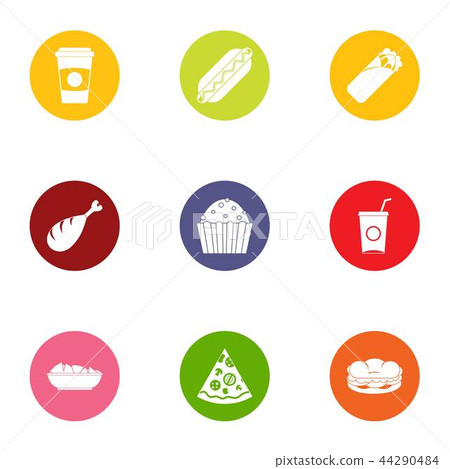 Chunk icons set, flat style - Stock Illustration [44290484] - PIXTA