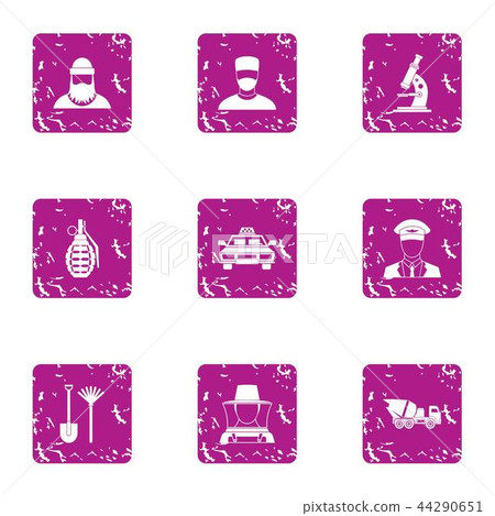 Formulation icons set, grunge style - Stock Illustration [44290651] - PIXTA