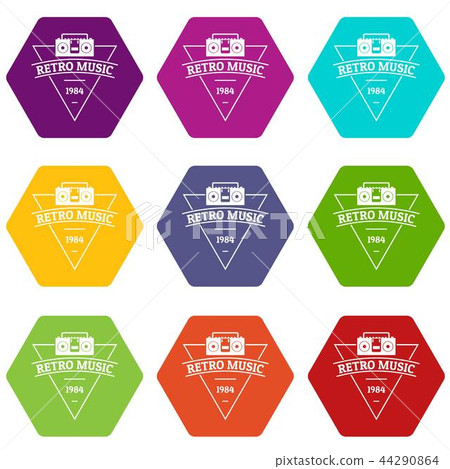 Retro music icons set 9 vector - Stock Illustration [44290864] - PIXTA