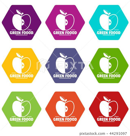 Green food icons set 9 vector - Stock Illustration [44291097] - PIXTA