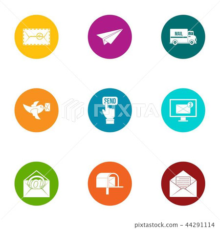 Submit icons set, flat style - Stock Illustration [44291114] - PIXTA