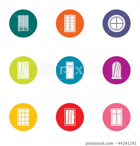 Pane icons set, flat style - Stock Illustration [44291291] - PIXTA
