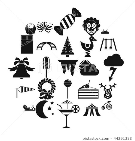 Courtyard icons set, simple style - Stock Illustration [44291358] - PIXTA