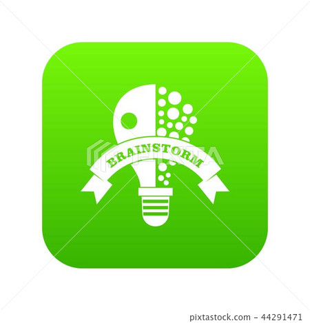 Lamp brain storm icon green vector - Stock Illustration [44291471] - PIXTA