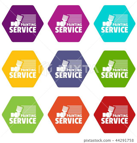 Painting service icons set 9 vector - Stock Illustration [44291758] - PIXTA