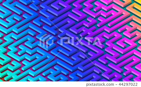 Maze pattern abstract background with vibrant... - Stock Illustration [44297022] - PIXTA