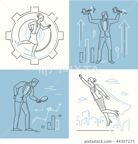 Business concepts - set of line design style... - Stock Illustration ...