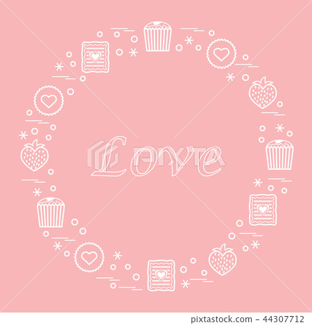 different romantic sweets arranged in a circle - Stock Illustration ...