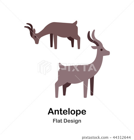 Antelope Flat Icon - Stock Illustration [44312644] - PIXTA