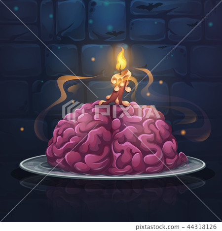 Vector illustration - brains on the plate - Stock Illustration ...